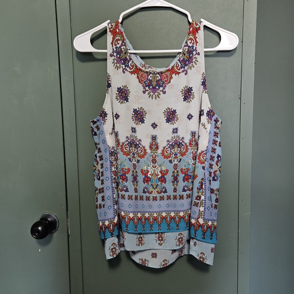 Bila | Tops | Bila Red And Blue Cut Out Tank Top | Poshmark